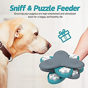 Dog Puzzle Toys - Interactive Dog Toys Provides IQ Training & Mental Enrichment, Rotatable Dog Treat Dispenser for Puppy, Medium Dogs and Large Dogs