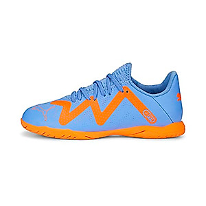 PUMA Future Play Indoor Training (Little Kid/Big Kid) Blue Glimmer/Puma White/Ultra Orange 4 Big Kid M