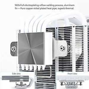 Thermalright AXP120-X67 White ARGB Low Profile CPU Air Cooler with Quite 120mm TL-C12015W-S PWM Fan, 6 Heat Pipes, 67mm Height, for AMD AM4/AM5Intel LGA 1700/1150/1151/1155/1156/1200/20XX, LGA1700