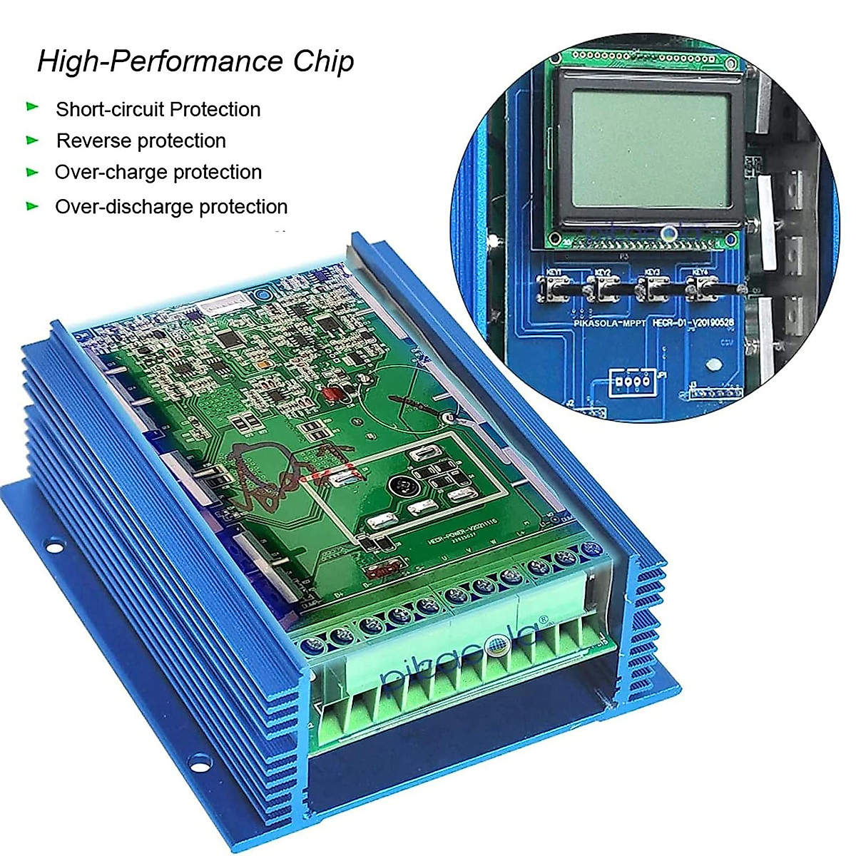 4000W Wind-Solar Hybrid Controller 12V/24V/48V, LCD Display MPPT Boost Charging Multifunctional Wind-Solar Hybrid Controller, 2000W Wind Turbine and 2000W Solar,12v