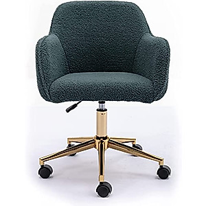 HomVent Desk Chairs on Wheels White Vanity Chair with Girls Comfy Computer Desk Chair,Comfortable Chair for Desk/Task Chair/Rolling Chair for Bedroom,Living Room,Vanity Room