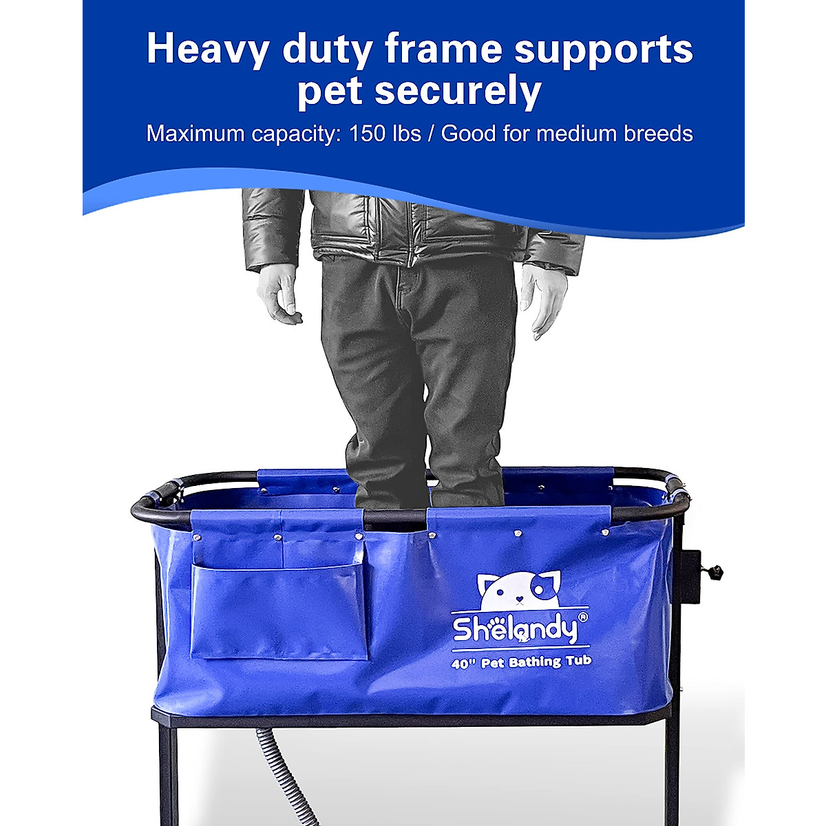 SHELANDY 40" Pet Bathtub | Dog Cat Grooming Bathing and Shower