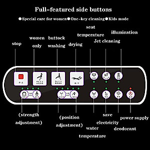 MAVJXHRB Electric Bidet Toilet Seat, Intelligent Toilet Heated Seat, WC Toilet Bidet Cover, Self Cleaning Nozzle, LED Display, WC Toilet Bidet Cover Toilet Seat Lid
