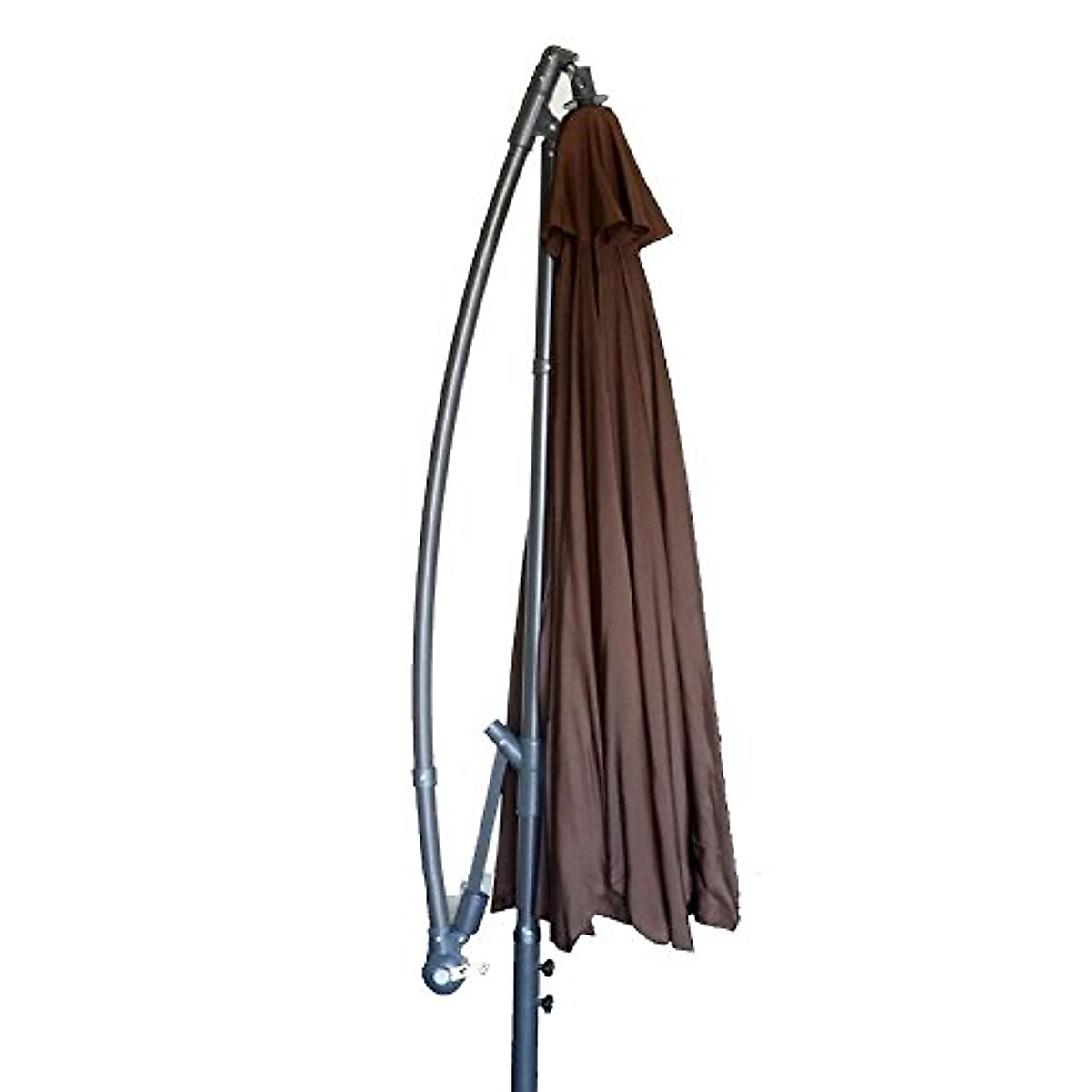 XtremepowerUS 96065 10 ft 8 Ribs Cantilever Offset Hanging Umbrellas Garden with Cross Base, Brown