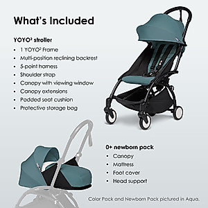 BABYZEN YOYO2 Stroller & 0+ Newborn Pack - Includes Black Frame, Ginger 6+ Color Pack & Ginger 0+ Newborn Pack - Suitable for Children Up to 48.5 Pounds