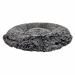Bessie and Barnie Midnight Frost/Arctic Seal Luxury Shag Ultra Plush Faux Fur Bagelette Pet/Dog Bed (Multiple Sizes)