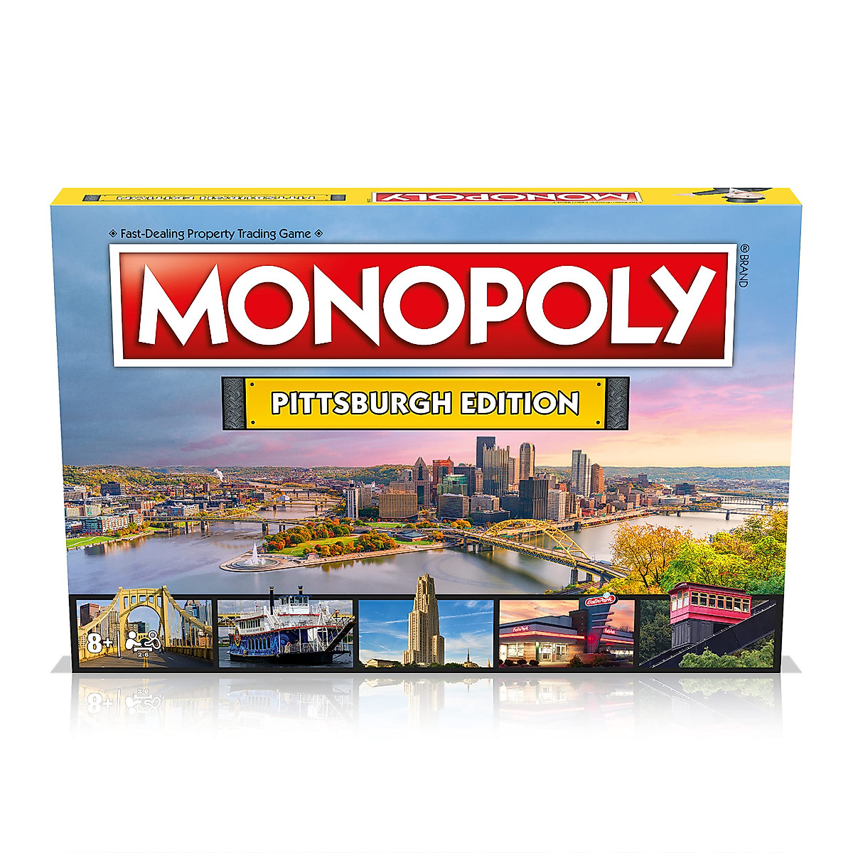 MONOPOLY Board Game - Pittsburgh Edition: 2-6 Players Family Board Games for Kids and Adults, Board Games for Kids 8 and up, for Kids and Adults, Ideal for Game Night