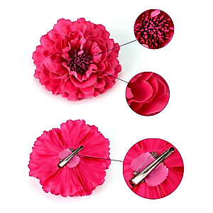 Hair Flower Clips Brooch Boutique Hair Accessories Bohemia Hairpins for Women Girls (Rose)