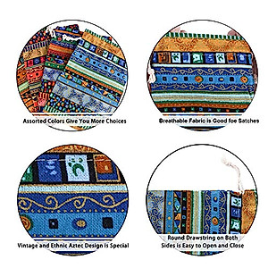 SumDirect Egyptian Ethnic Style Linen Burlap Bag 20Pcs 5×7 inches Gift Bags with Drawstring, Reusable Cotton Candy Bags for Wedding Party Favors