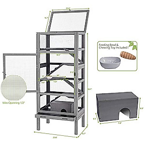 GUTINNEEN Ferret Cage Rat Cage 5 Levels Small Animal Cage for Chinchilla, Hedgehogs, Squirrel, Chameleon, Lizard, Gerbils