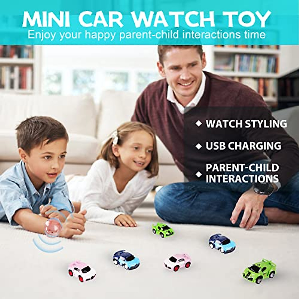 Pigdun 2023 New Mini Remote Control Car Watch Toys,Small Rc Watch Cars Toys,2.4 Ghz Cute Wrist Racing Car Watch, Gift for Boys Girls Birthday(Lamborghini Blue)