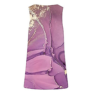 Tank Tops Women Generic 2023 Orange and Black Shirts for Summer Womens Denim Top Women Shirts Business Casual Camisole Tank Top Floral Print Short Sleeve Tops（8-Purple,Large）