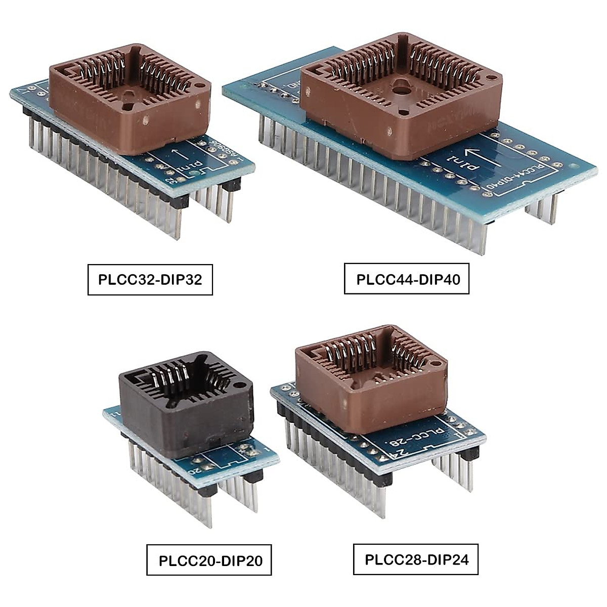 ASHATA 9 Piece Programmer Adapters Sockets Kit with 16 SOP16, 8 SOP8 to DIP8, PLCC44- DIP40, DIP SMD for TL866CS TL866A EZP2010 IC Extractor