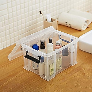 Totority 4Pcs Mini Storage Bins Box with Lid Clear Bead Storage Containers Jewelry Making Organizer for Small Crafts Kit Jewelry Beads Food Storage
