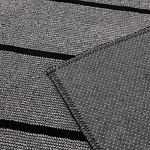 Serenhom Modern Ultra Soft 5x7 Area Rug - Non-Shedding, Machine Washable, Non-Slip Shaggy Carpet for Living Room, Bedroom, Kitchen, Dining Room, Patio, Office - Black/White Line Boho Moroccan Style