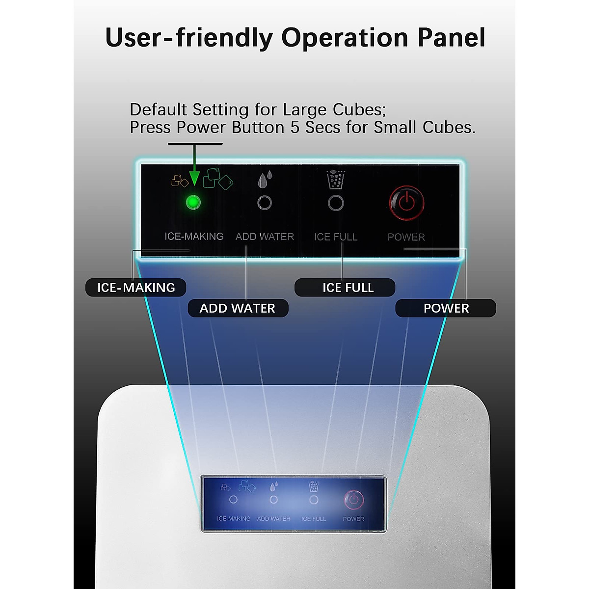 Ice Maker Countertop WANAI Portable Ice Making Machine with Ice Basket & Ice Scoop 33lbs Ice in 24Hrs L&S Bullet Size for Home Kitchen Party Bar