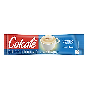 Colcafé French Vanilla Cappuccino Instant Mix | Convenient & Portable Packs | 100% Colombian Coffee | Make Hot or Cold | 6 Count (Pack of 2)