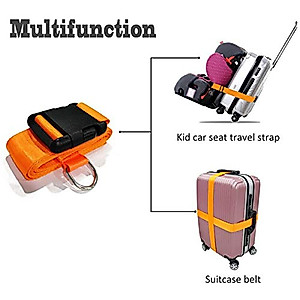 Car Seat Travel Belt to Suitcase,Car Seat Travel Strap to Convert Kid Car Seat and Carry-on Luggage to Airport Car Seat Stroller Carrier,Safe Travel Solution for Transport Car Seat (Orange)