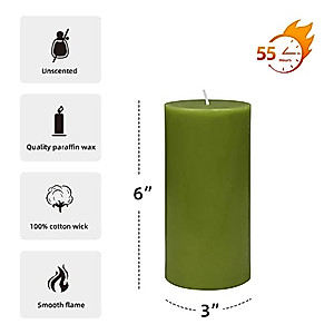 Zest Candle Pillar Candle, 3 by 6-Inch, Sage Green