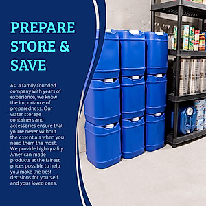 Saratoga Farms 5-Gallon Stackable Water Storage Containers, Emergency Water Storage for Camping and Disaster Preparedness, 30 Gallons
