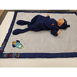 Fisher-Price Baby Blanket Space Explorer Collection Fleece Baby Blanket with Satin Trim for Baby Boys