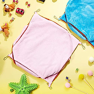 3 Pieces Small Animal Hanging Hammock Warm Pet Cage Hammock Soft Pet Sleep Nap Sack Triple-layer Hanging Hammock Bed for Chinchilla Parrot Sugar Glider Ferrets Rat Hamster Rat Playing and Sleeping