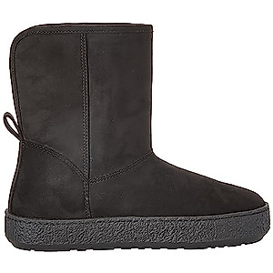 Amazon Essentials Women's Shearling Boot, Black Microsuede, 12.5 Wide