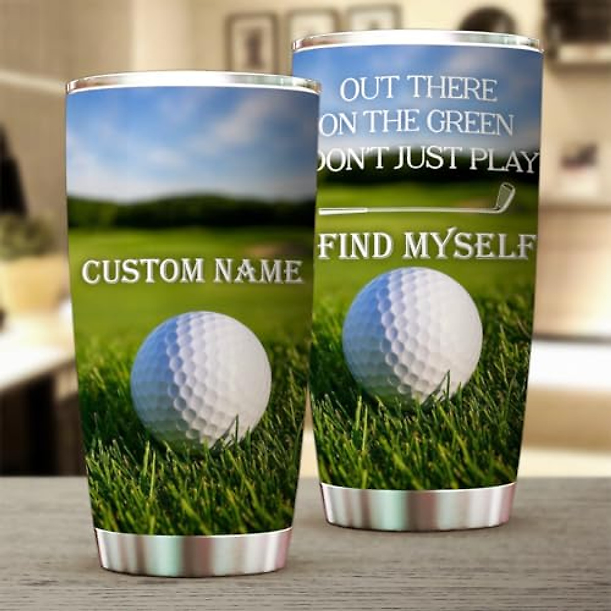 Personalized Golf Tumblers Gift for Golfer, Custom Golf Gifts for Dad Mom, 20oz Tumbler Stainless Steel Gifts for Father (01)