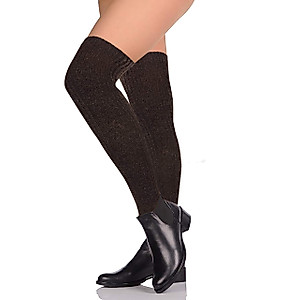 4 pairs Sumona Women Wool Cable Knit Knee High / Thigh High/ Crew Winter Boot Socks 9-11 (4 Pairs Over Knee High, 9-11)
