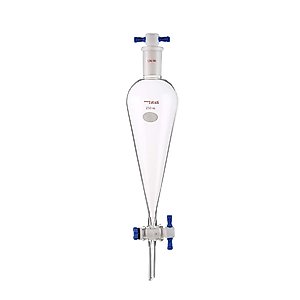JRLGD 250mL Separatory Funnel Conical Borosilicate Glass with 24/40 Joint and PTFE Stopcock