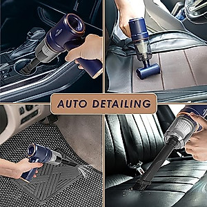 Century Ridge Cordless Car Vacuum, Portable Handheld Vacuum Cleaner 120W Lithium Ion Battery w/Charging Base Stand, 2-in-1 Mini Vacuum & Air Duster w/Attachments & Storage Bag