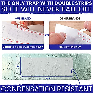 Window Fly Traps Indoor Clear 15pk Strips Indoor. The Only Double Strip Trap for Home. Paper Catchers Inside Home Flypaper House Killer Bug Catcher