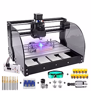 2-in-1 7000 mW CNC 3018 Pro-M CNC Engraving Machine GRBL Control Router Kit 3 Axis PCB Milling Machine Wood Router Engraver with Offline Controller,XYZ Working Area 300 x 180 x 45mm