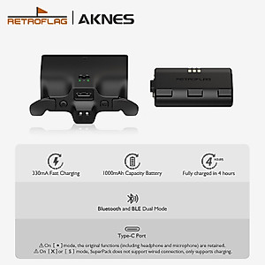 RetroFlag Superpack Xbox Series X|S Controller Strike Pack Paddle, 1000mAh Rechargeable Battery, Programmable Back Buttons, Mapping/Six-Axis Gyro/Turbo,Compatible with Wins/Switch/Steam Deck