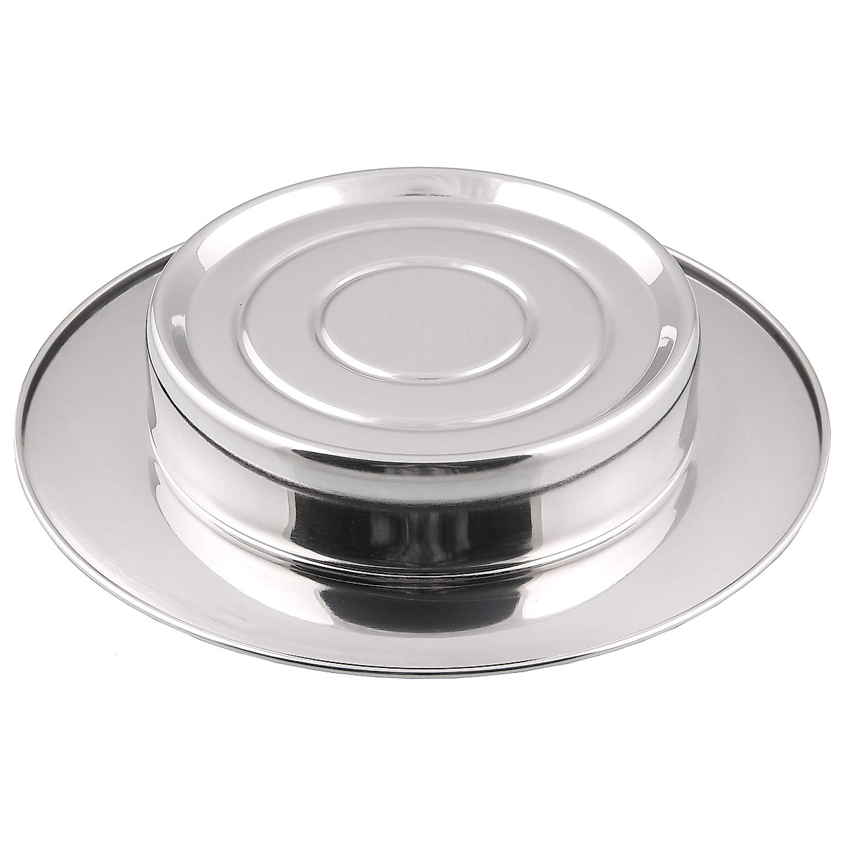Mayur Exports Communion Ware Holy Wine Serving Tray with A Lid & A Stacking Bread Plate with A Lid + 40 Cups - Stainless Steel (Mirror/Silver)