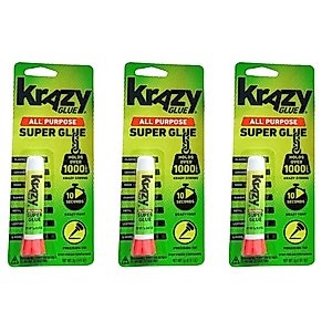Krazy Glue Elmer's Original Crazy Super Glue All Purpose Instant Repair, 3 Piece