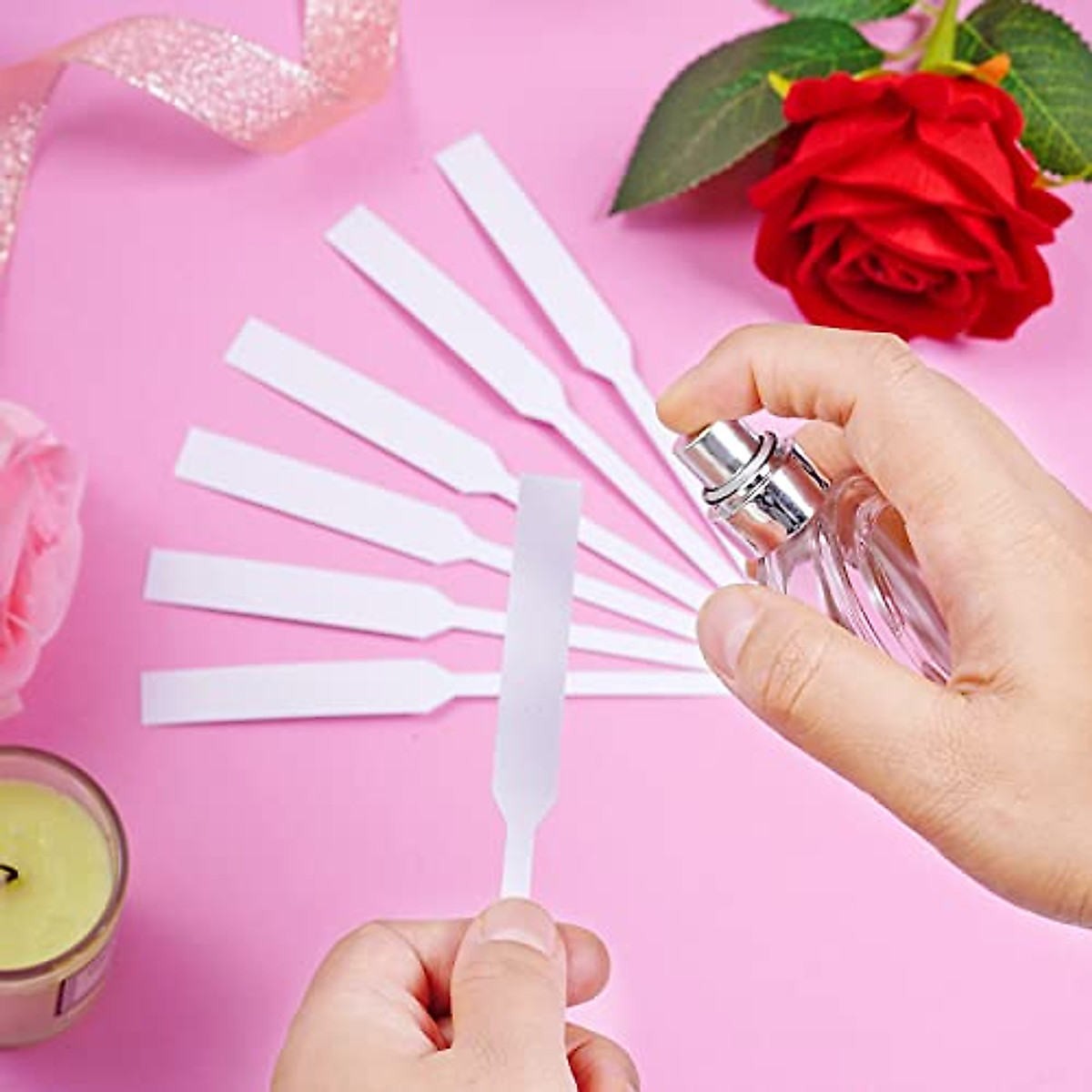 400Pcs Perfume Test Strips Paper Perfume Testing Strips Disposable Perfume Test Paper White Perfume Test Strips Essential Oils Test Card for Perfume Fragrances Scents Testing