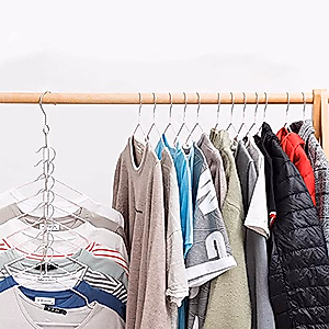 6 Pcs Wardrobe Hanger Storage Chain, Metal Hanger Magic Stacking Hanger, Space Saving Metal Suspension Hang Hanger Chains, 6pcs Stainless Steel Chain Hanger Clothes Space Saving Cascading Hanger