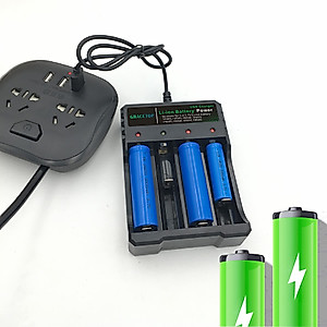 18650 Battery Charger 4 Bay, Smart Universal Charger for Flashlight Headlamp Battery 3.7V Lithium Li ion Batteries Compatible 18650 14500 16340 Battery Charger
