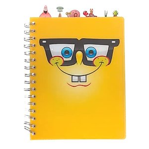 Innovative Designs Nickelodeon Spongebob Squarepants Tab Journal Notebook, Spiral Bound, 144 Lined Pages, 8 x 7 inches