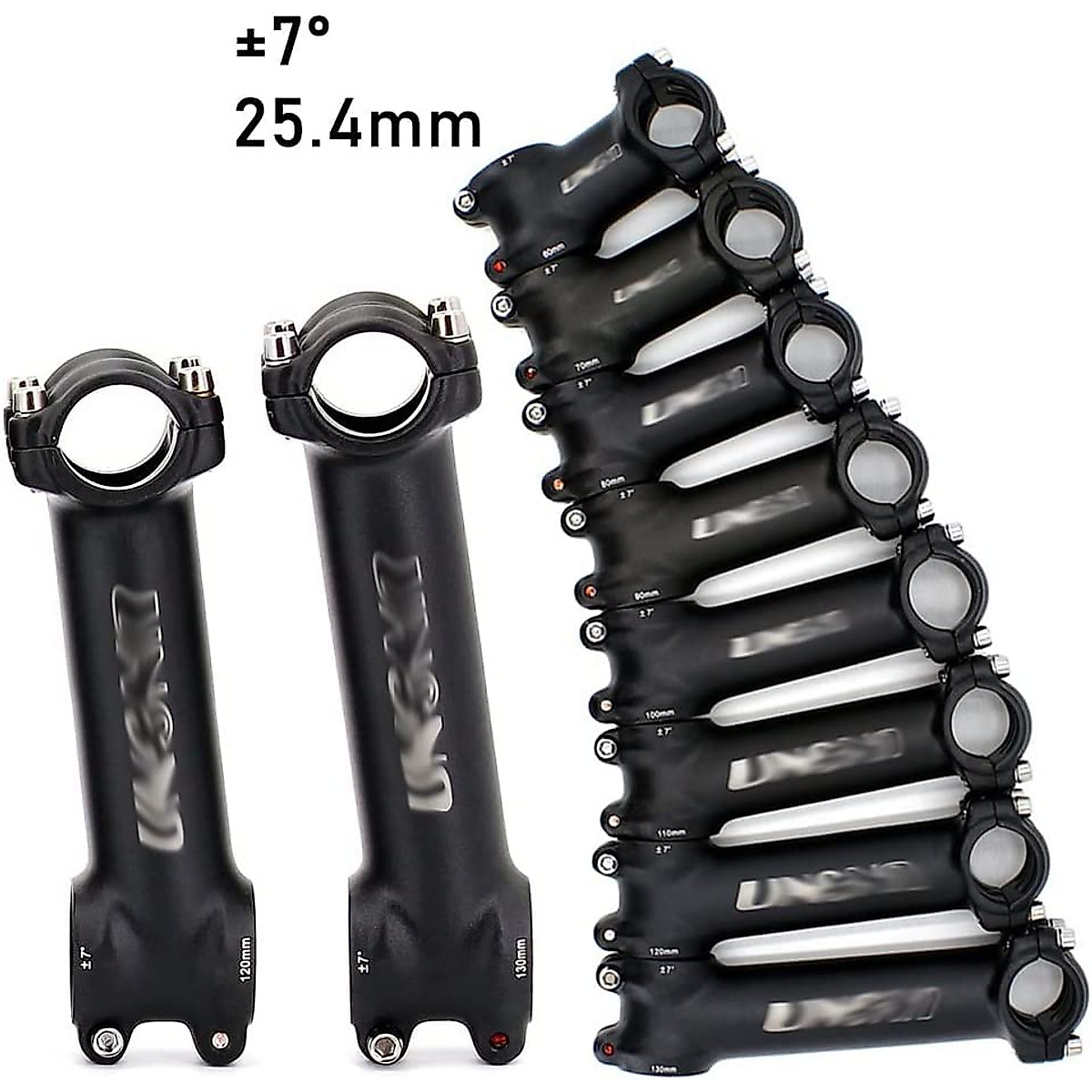ZECHAO Ultralight Bike Stem,60/70/80/90/100/110/120/130mm Handlebar Stem 7 Degree Mountain Road Bike Stem 25.4mm Mountain Bike Stem Bike Stem (Color : Black, Size : 25.4x130mm)