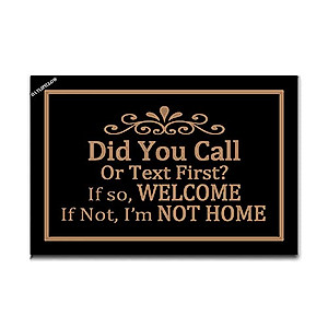 DAYLIPILLOW Did You Call or Text First Doormat - Welcome Mat Did You Call First Doormat Funny Floor Door Mat Area Rug Entrance Mats Housewarming Gift 23.6" x 15.7"