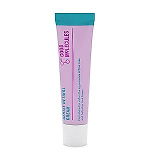 Good Molecules Gentle Retinol Cream 30ml/1oz - Night Cream With Retinol And Bakuchiol - Anti-Aging Skincare For Face Minimize Fine Lines, Wrinkles, Breakouts, Enlarged Pores, Hyperpigmentation