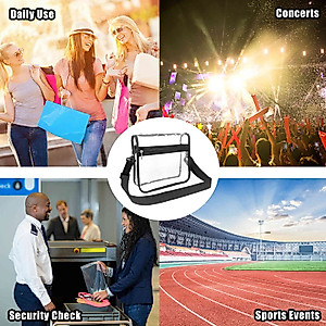 Fibrdoo Clear Bag Stadium Approved, Clear Crossbody Purse Bag with Adjustable Strap for Women, Sports, Concerts and Festival