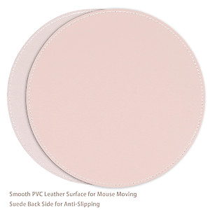 YSAGi 2 Pack Ultra Thin Waterproof PU Leather Mouse Pad,Stitched Edges,Works for Computers, Laptop,All Types of Mouse pad, Office/Home(8.66'', 2 Pack, Pink)