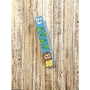 Hamsa and Mezuzah, Personalized Newborn Baby Boy Naming Bris Gift, Jungle Lion Design