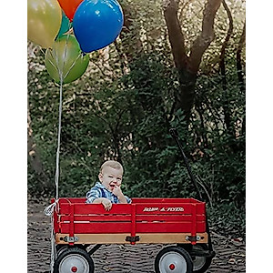 Radio Flyer Town and Country Wagon, Wooden Red Wagon