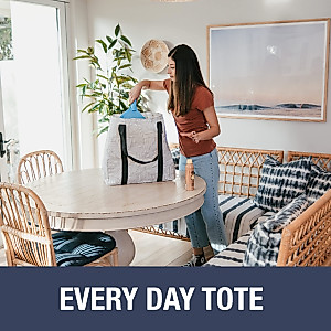 CleverMade 2 Pack Storage Tote, Tall Frakta Shopping Bag, Heavy Duty Multi-Purpose Bags for Moving, Grocery Shopping, and Toting; Ocean Blue, Large