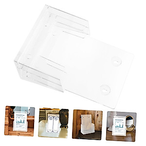 VOSAREA File Rack Document Stand Magazine Stand Display Shelves Display Shelf Ornament Display Stand Greeting Card Display Stand Office File Holder Acrylic Multi-layer Table Set A5