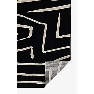 Momeni Noho Polyester Area Rug, Black, 2' X 3' Sized Rug for Entry Way, Bathroom, and Kitchen